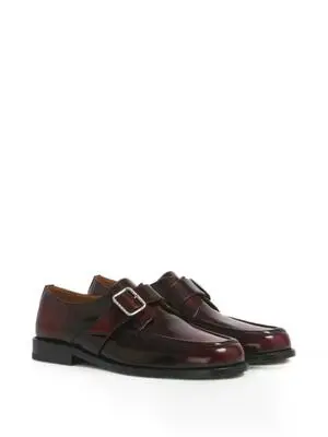 Marni Burgundy Shaded Leather Bambi Buckle Loafers - Red