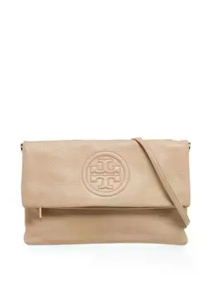Tory Burch Thea Fold-over Leather Shoulder Bag - Neutrals