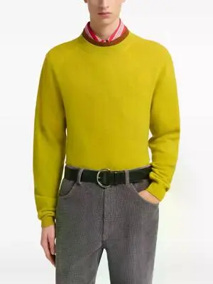 Marni Cashmere Jumper With Layered Trim - Yellow
