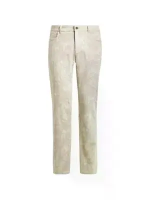 Etro Cotton Gabardine Jacquard Trousers - Neutrals