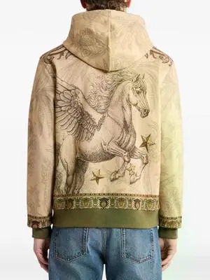 Etro Cotton-blend Hooded Sweatshirt With Pegaso Print