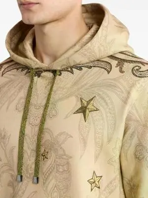 Etro Cotton-blend Hooded Sweatshirt With Pegaso Print