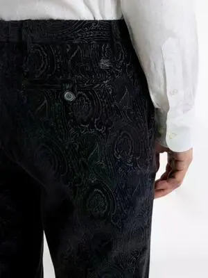 Etro Cotton Velvet Arnica Motif Trousers
