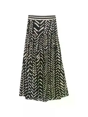 Johanna Ortiz Tiered Maxi Skirt - Black