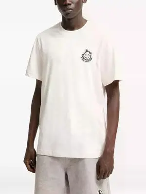 Moncler Logo Cotton T-shirt - Neutrals