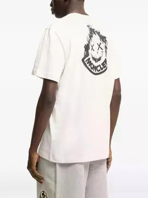 Moncler Logo Cotton T-shirt - Neutrals