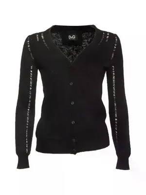 Dolce & Gabbana Distressed V-neck Cardigan - Black