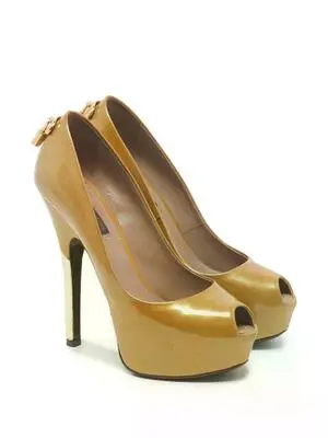LOUIS VUITTON Patent Leather Peep Toe Platform Pumps