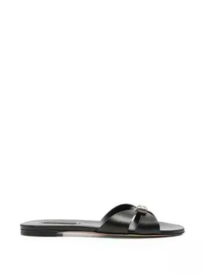 Casadei Logo-plaque Sandals - Black