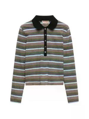 Marni Multicolour Striped Jersey Polo Shirt