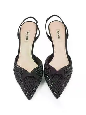Miu Miu Crystal Embellished Bow Pumps