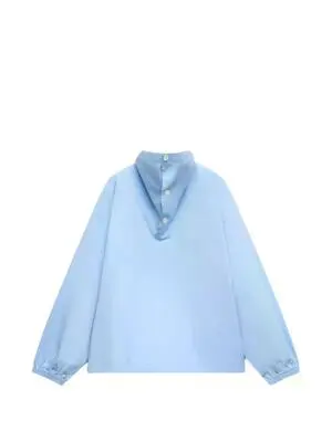Marni Funnel-neck Cotton Shirt - Blue