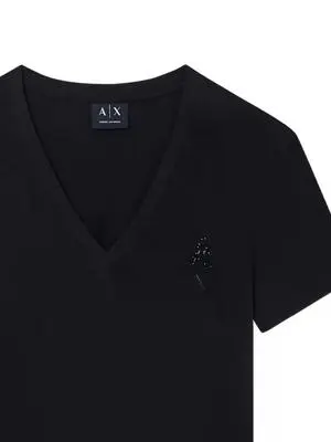 Armani Exchange Stud-embellished V-neck T-shirt