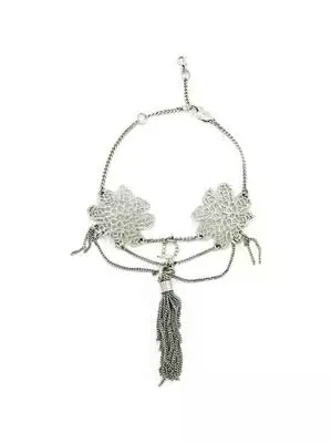 Dior Floral-motif Crystal-embellished Bracelet - Silver