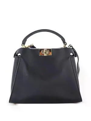 Fendi Peekaboo Essentially Leather Satchel - Black