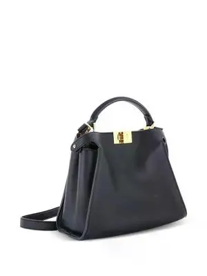 Fendi Peekaboo Essentially Leather Satchel - Black