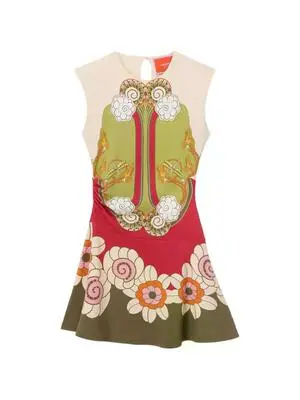 La DoubleJ Lela Placed Mini Dress In Ambrosia - Green