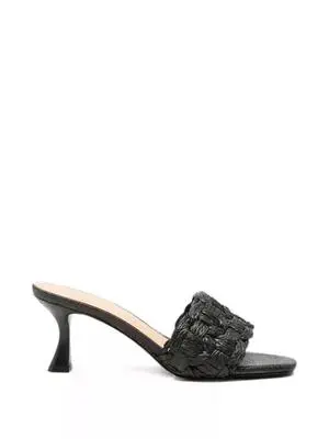 Guess Woven Strap Square-toe Heeled Sandals - Black