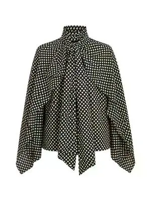 PETAR PETROV Polka-dot Tie-neck Blouse