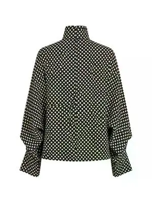 PETAR PETROV Polka-dot Tie-neck Blouse
