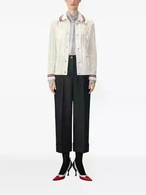 Thom Browne Striped Silk-satin Shirt - Grey