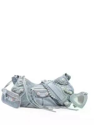 Balenciaga Le Cagole Rhinestone Shoulder Bag - Blue