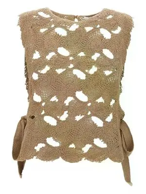 KANGRA Crochet-knit Sleeveless Top