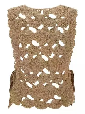 KANGRA Crochet-knit Sleeveless Top