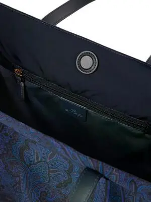 Etro Unfold Me Nylon Tote Bag With Degradé Arnica Motif - Blue