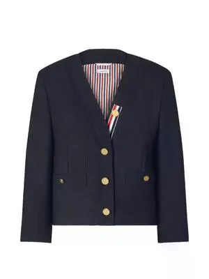 Thom Browne Hopsack Suiting Cardigan - Blue