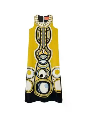 La DoubleJ Totem Placed Maxi Dress - Yellow