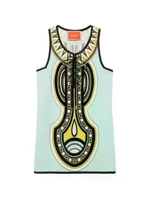 La DoubleJ Totem Mini Dress In Sanctuary Print