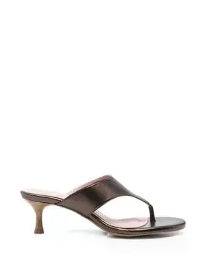 PEDRO MIRALLES Leather Heeled Sandals - Brown