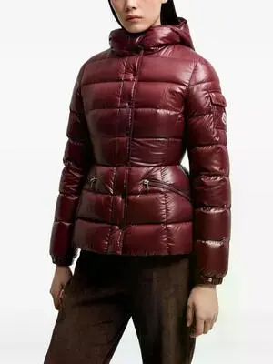 Moncler Logo Patch Quilted Down Jacket - Red