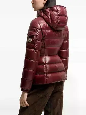 Moncler Logo Patch Quilted Down Jacket - Red