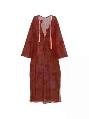 Johanna Ortiz Palm Veil Tunic Dress - Brown