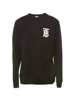 Burberry Tb Logo Crew Neck Sweater - Black
