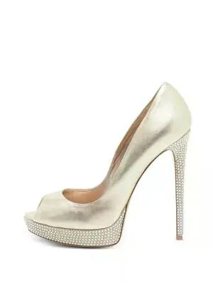 LE SILLA Crystal-embellished Platform Pumps - Gold
