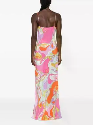 Emilio Pucci Iridescent Silk Maxi Dress - Pink