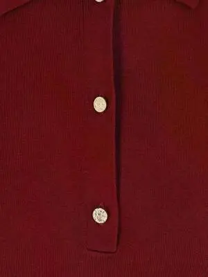 Max Mara Burgundy Knit Polo Shirt