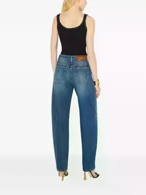 Elisabetta Franchi Balloon Jeans With Jewel Buttons