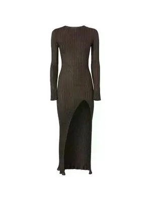 Missoni Ribbed Metallic-thread Dress - Brown
