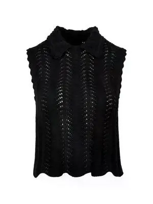 Smythe Club Crochet Tank Top - Black
