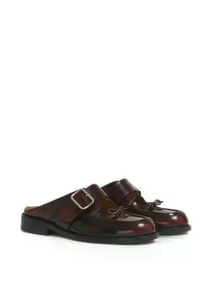 Marni Burgundy Leather Sabots