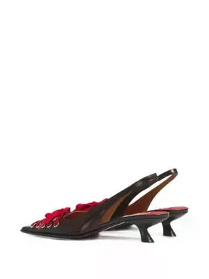 Marni Deep Leather Kat Slingback Pumps