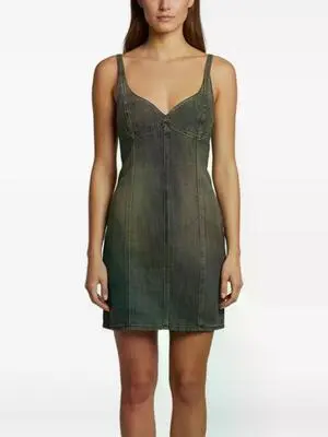Balenciaga Panelled Sweetheart Neck Mini Dress
