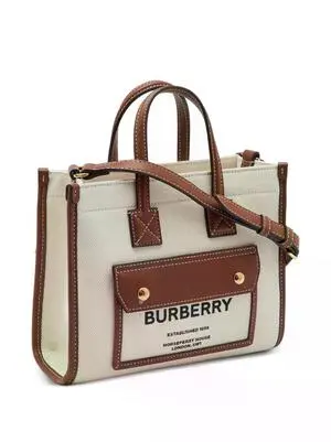 Burberry Mini Freya Tote Bag - Neutrals