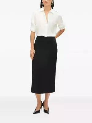 Another Tomorrow Topstitched Architectural Skirt