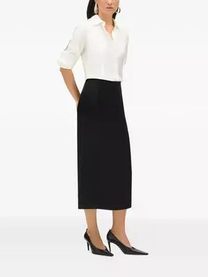 Another Tomorrow Topstitched Architectural Skirt