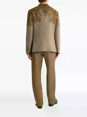 Etro Single-breasted Wool-blend Jacket With Placed Paisley Pochette Print